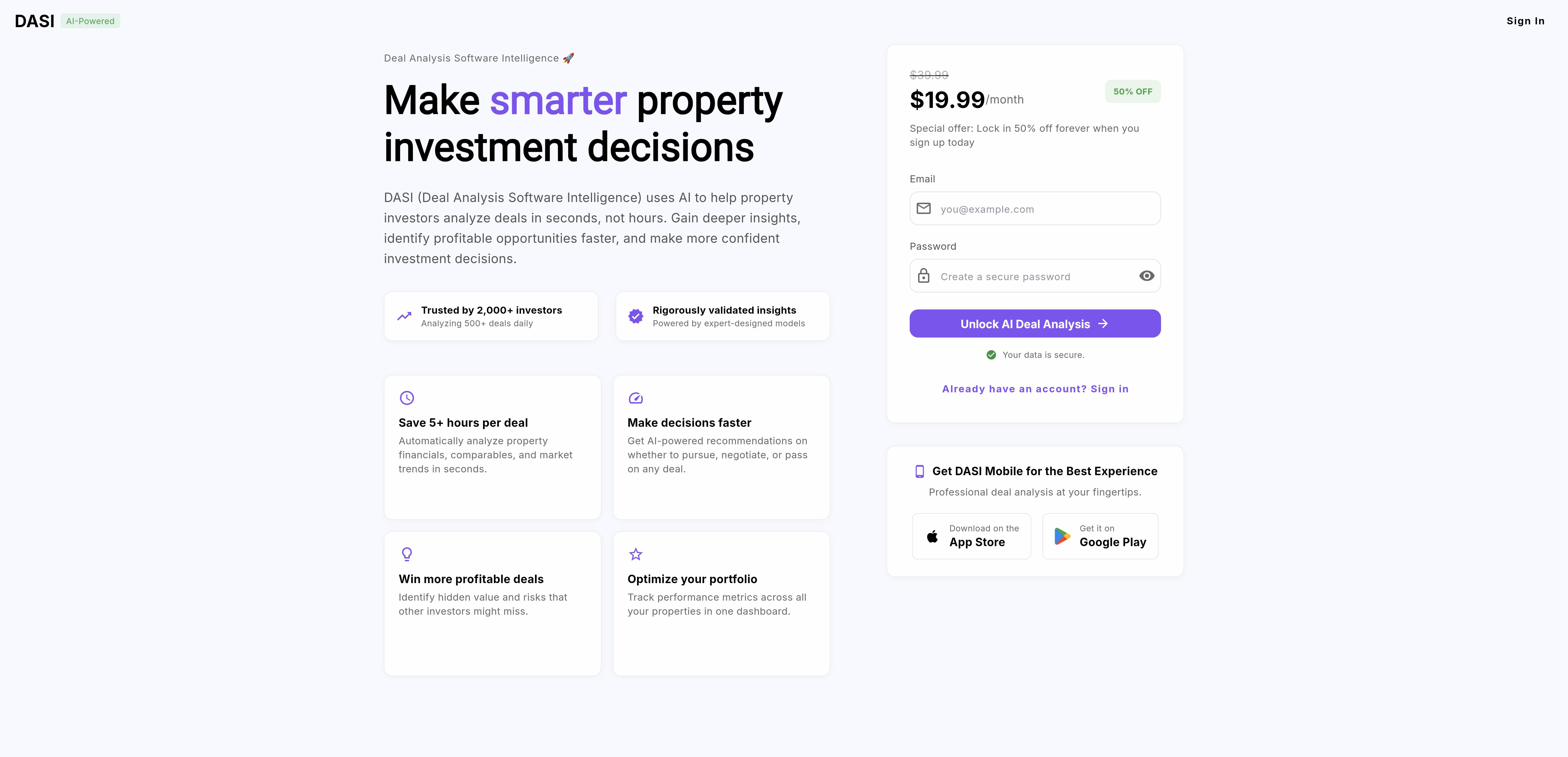 DASI - AI Property Investment Analysis | Deal Analysis Software Intelligence
